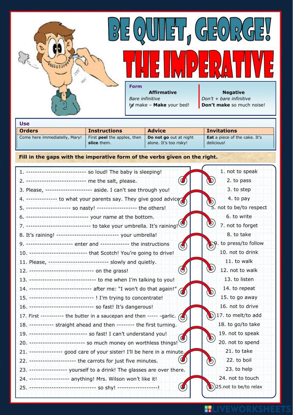 Imperatives | Free Interactive Worksheets | 1732646