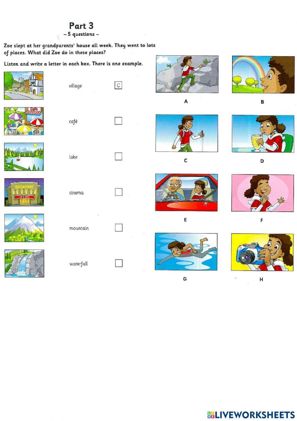 MOVERS 4 TEST 3 online exercise for | Live Worksheets