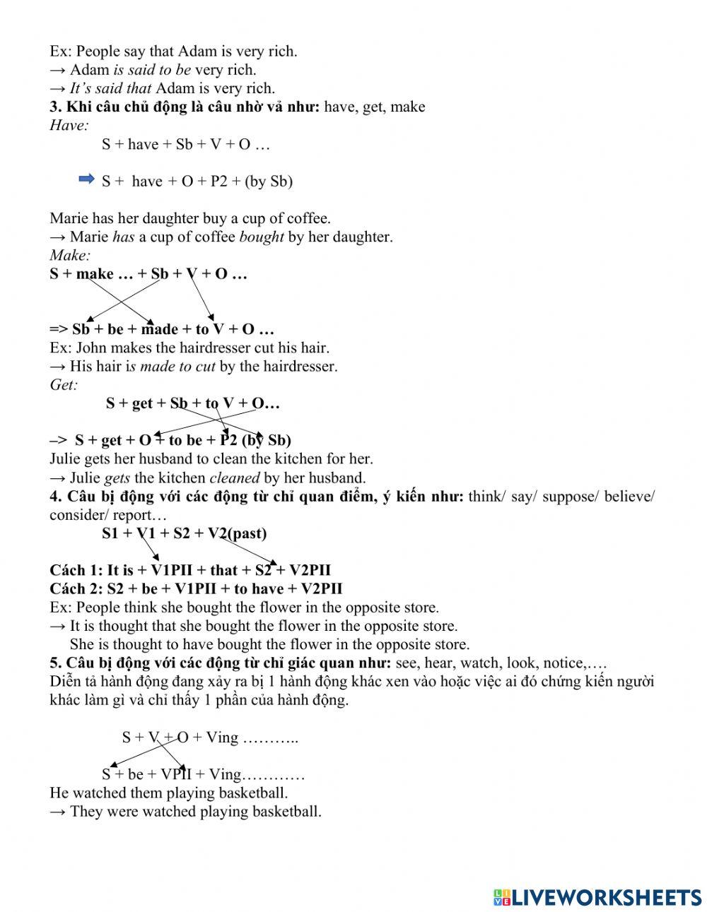 Ôn tập câu bị đ… | Free Interactive Worksheets | 1732951