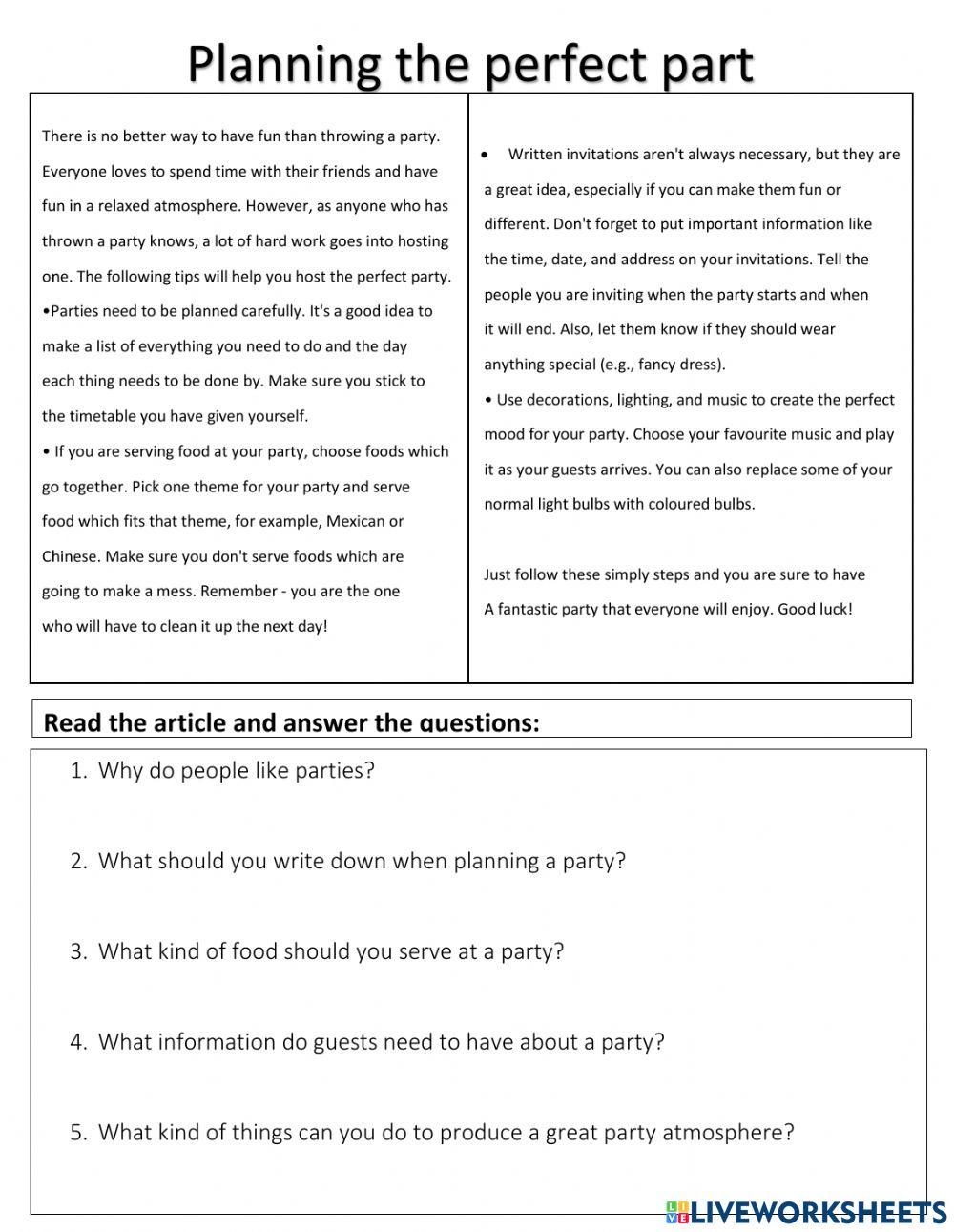 Reading- Self Module 2 worksheet | Live Worksheets