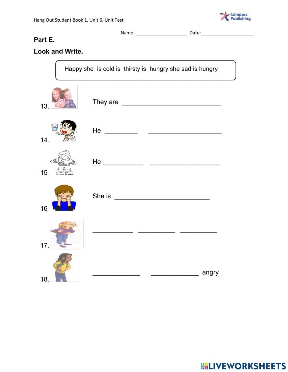 hang out 1- test 6 online exercise for | Live Worksheets