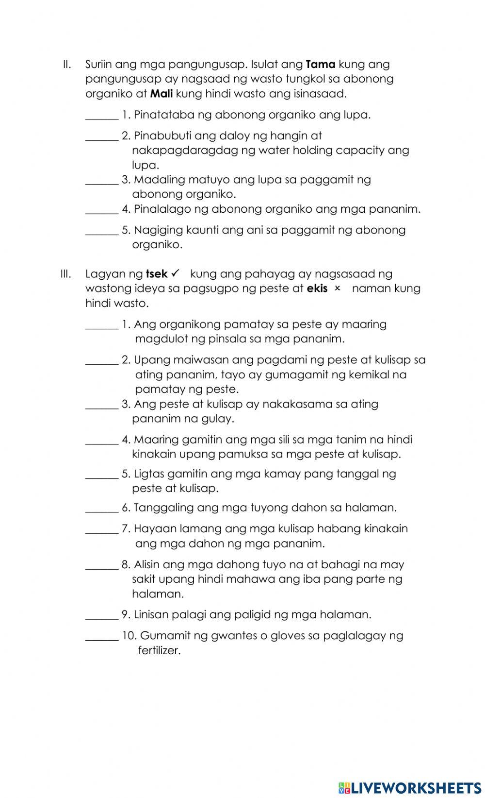 2nd Quarterly Exam in HELE 5 1453 | Rochelle Francisco