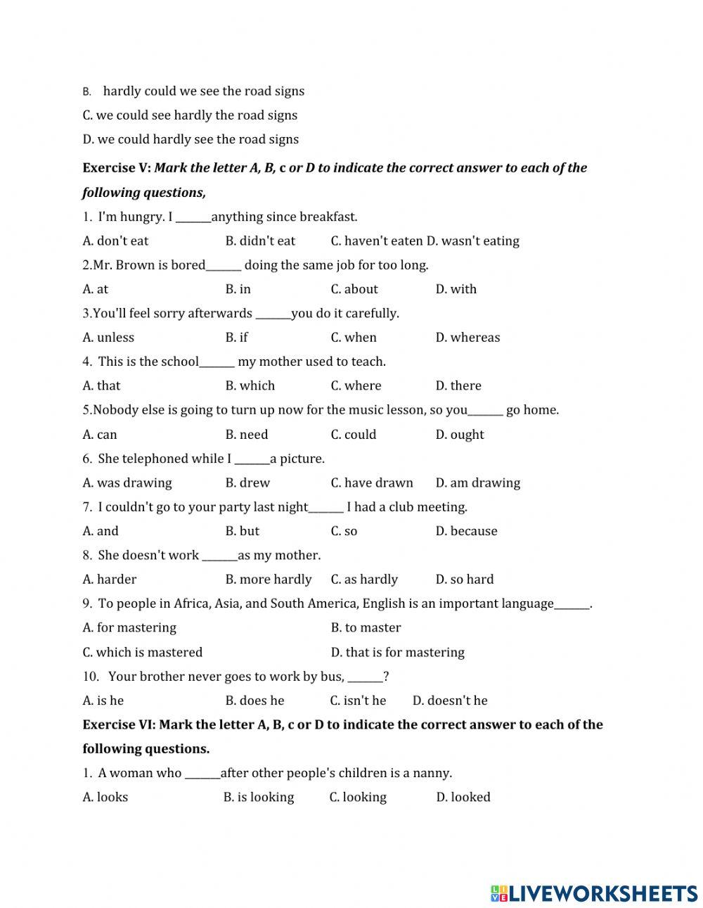 GR9.Revision (1st term). Part 3. worksheet | Live Worksheets