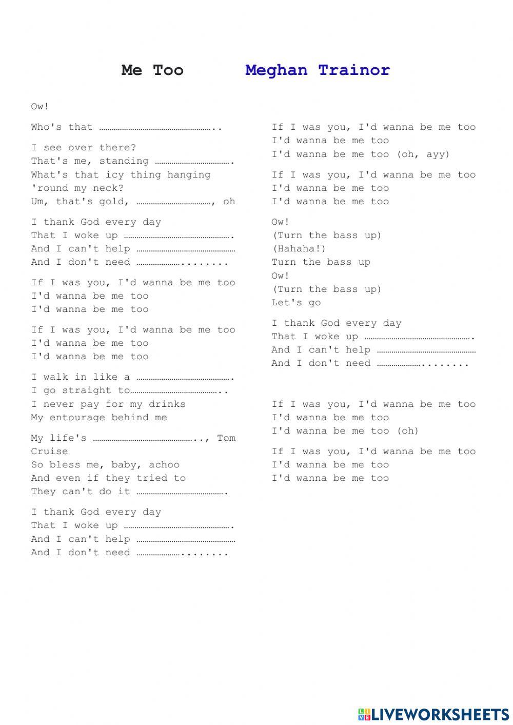 ME TOO 1733333 | Dompa | Live Worksheets