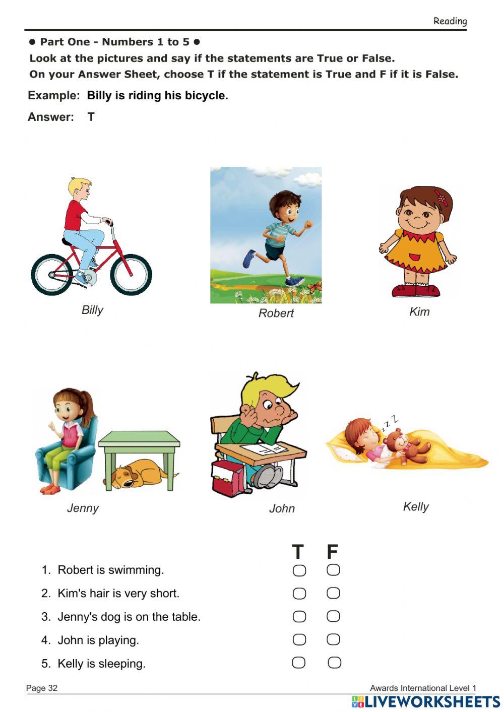 AWARDS LEVEL 1 2015 worksheet | Live Worksheets