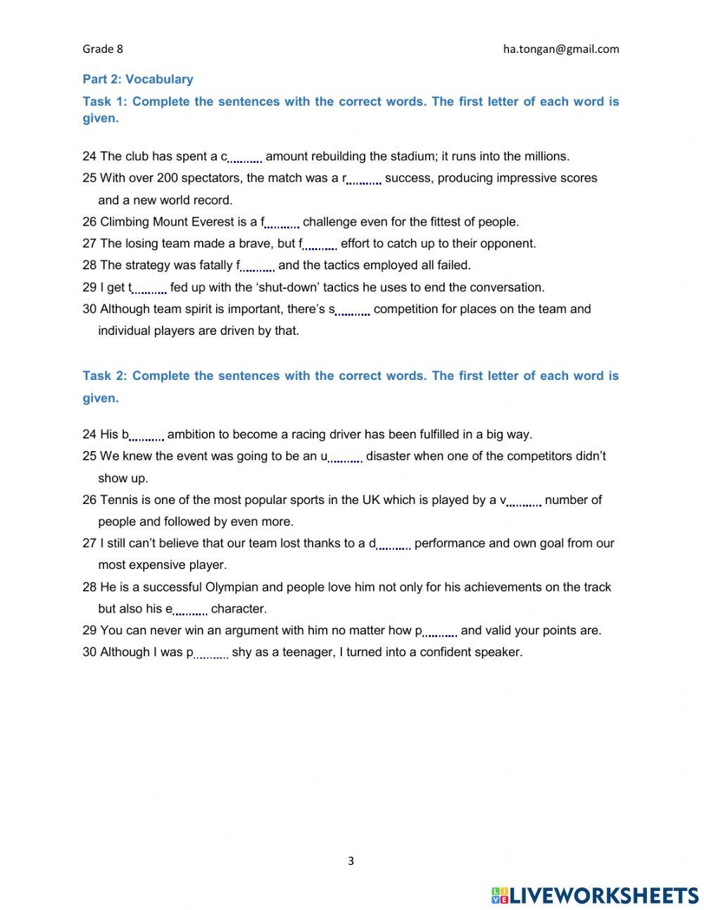 G8 Day 50 Practice 2 worksheet | Live Worksheets