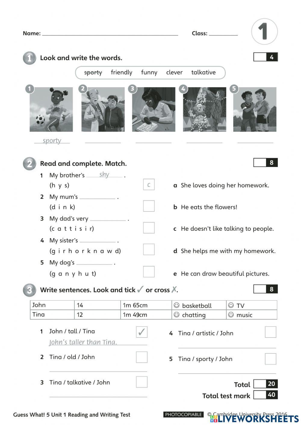 GW 5 unit 1 online exercise for | Live Worksheets