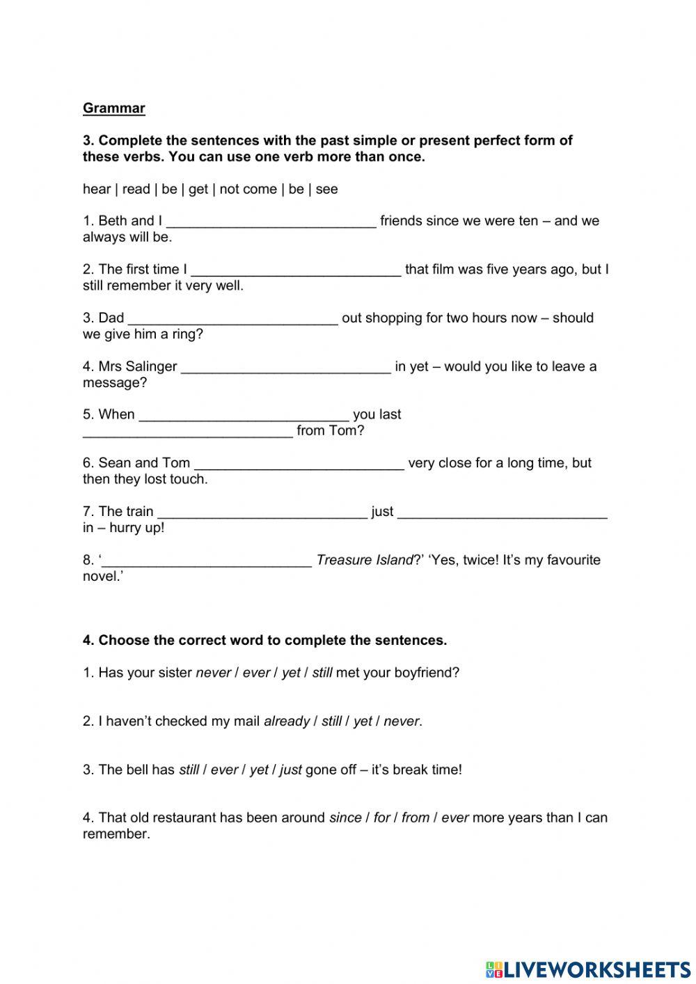UNIT 4 Eli worksheet | Live Worksheets
