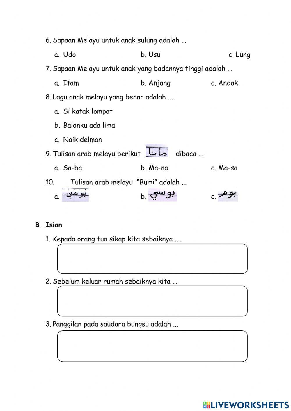 Pas 1 bmr p1 worksheet | Live Worksheets