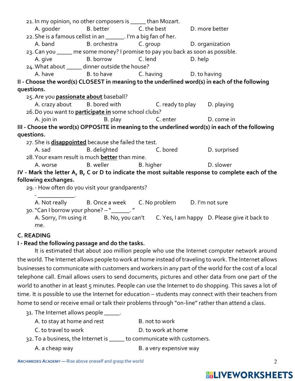 G6 - REVISION F… | Free Interactive Worksheets | 7116797