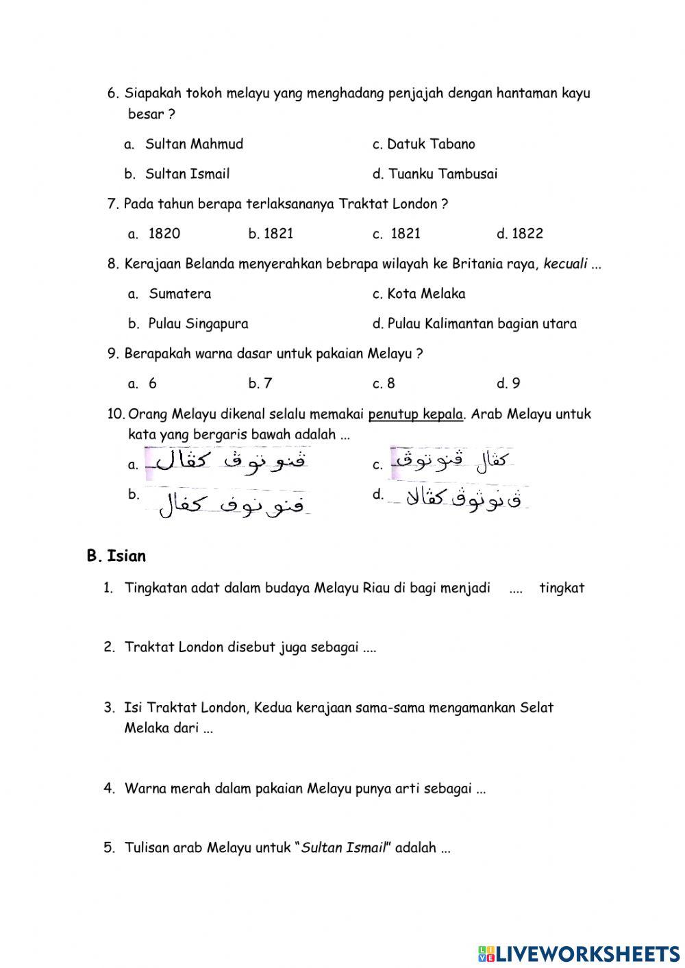 Pas 1 bmr p6 worksheet | Live Worksheets