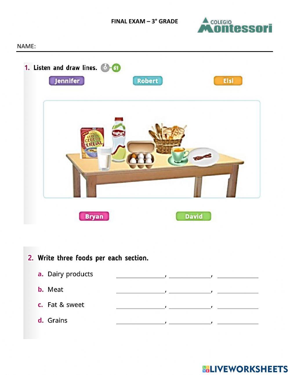 Final exam online exercise for GRADE 3 | Live Worksheets