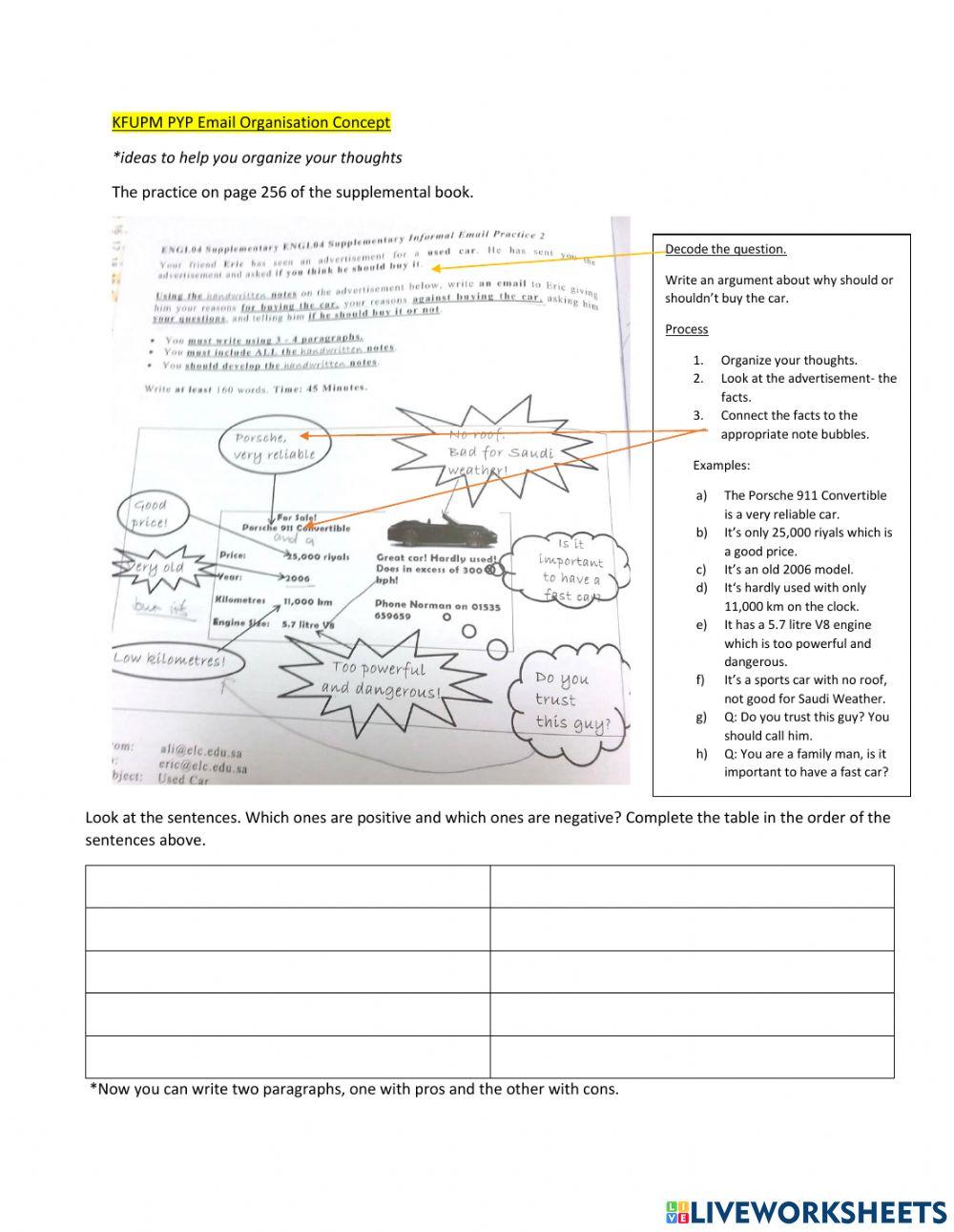 KFUPM PYP 04 Email Question Practice worksheet | Live Worksheets