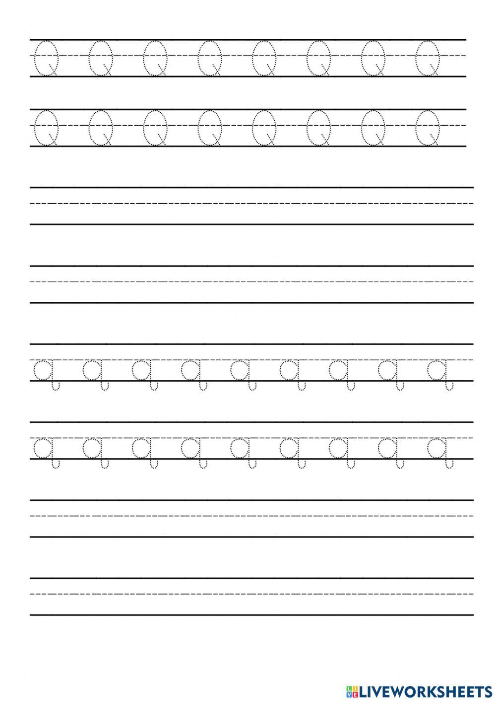 Handwriting English language exercise | Live Worksheets