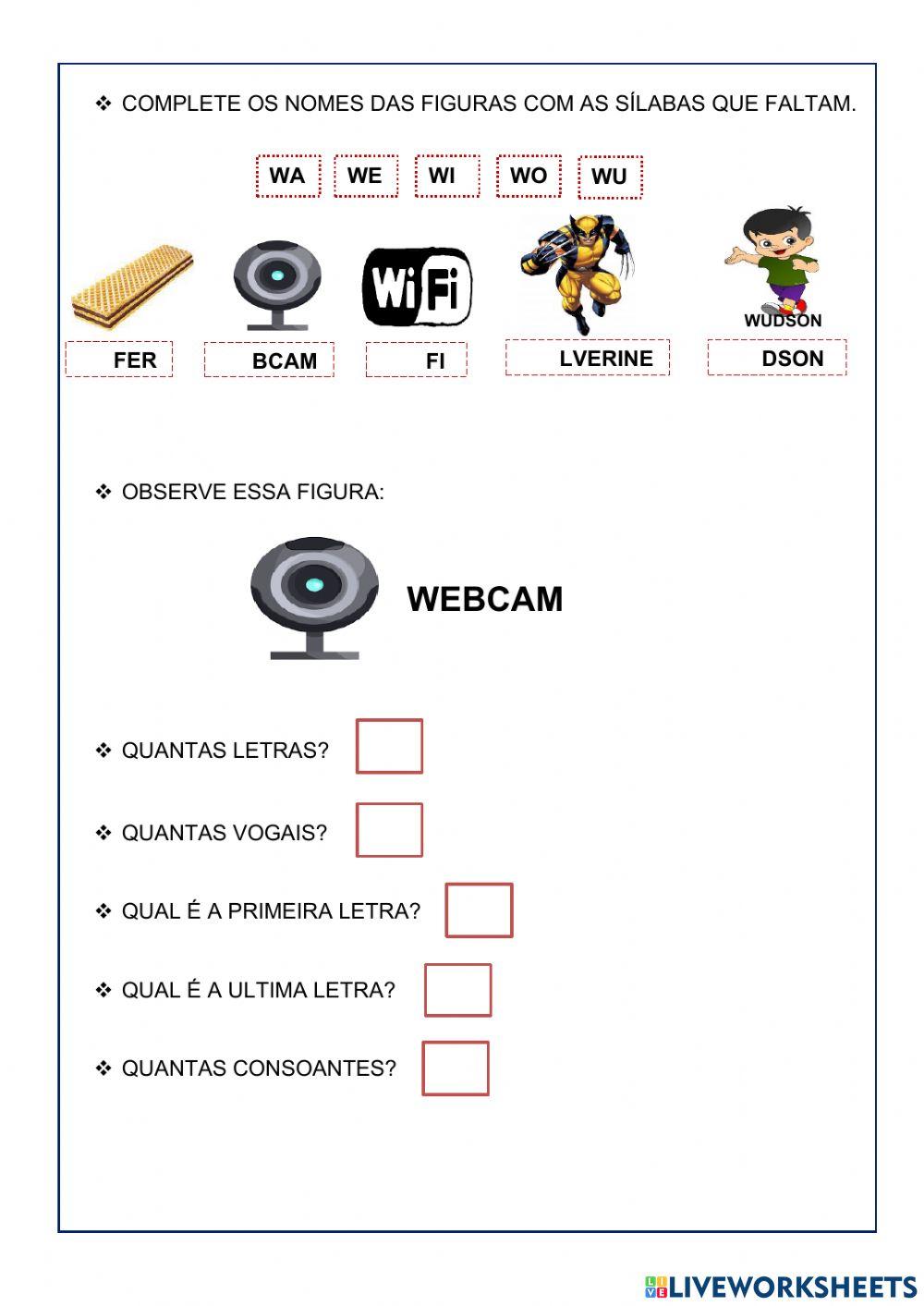 Letra w online practice | Live Worksheets