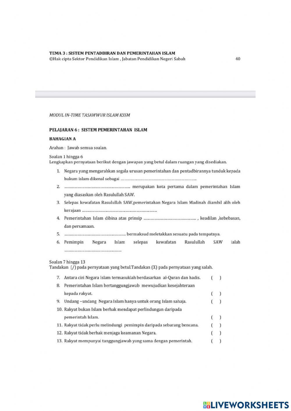 Smk merotai besar (modul jpns) worksheet | Live Worksheets