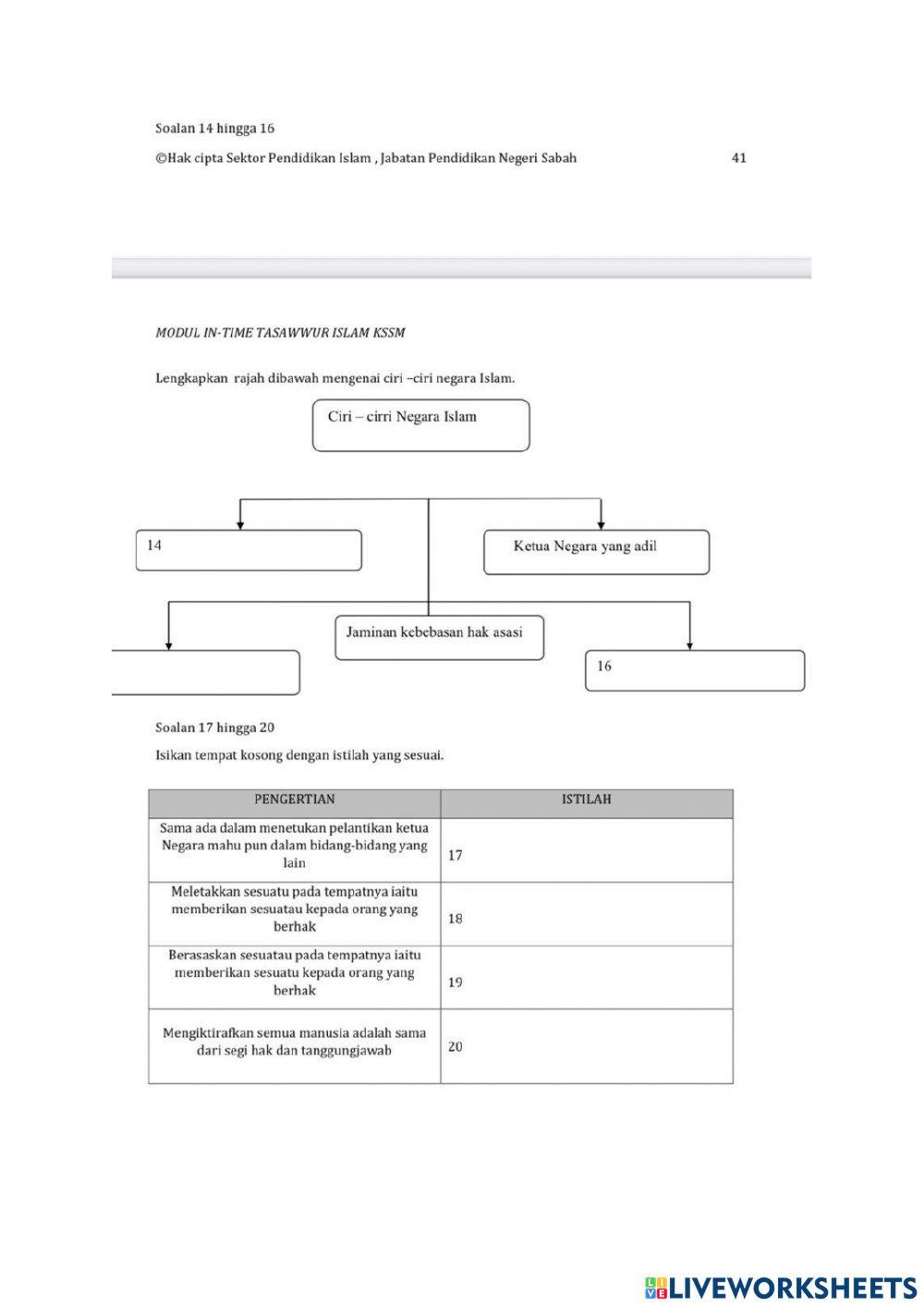 Smk merotai besar (modul jpns) worksheet | Live Worksheets