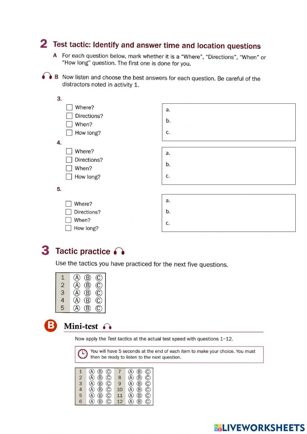 TOEIC Weekly Practice worksheet | Live Worksheets