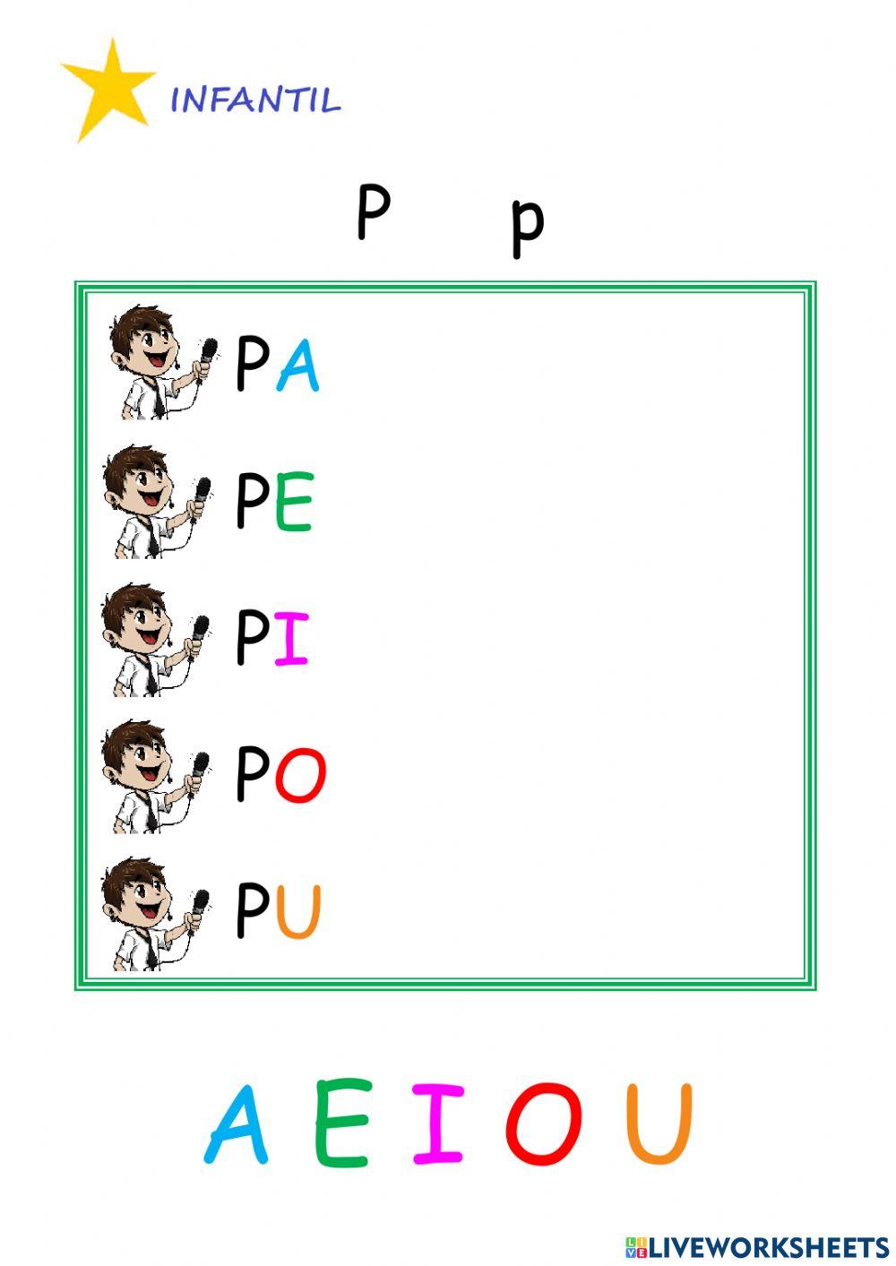 Letra P online exercise for INFANTIL | Live Worksheets