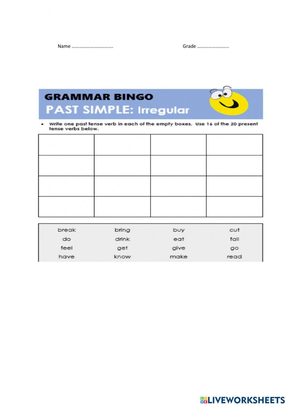 5264328 | past simple- irregular verbs grade 12 | kh7