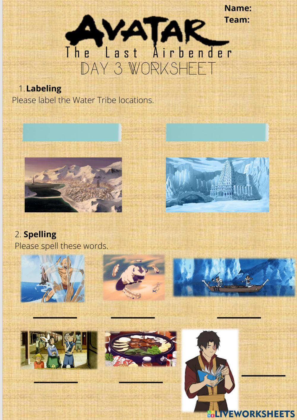 G5 ATLA DAY 3 Water Worksheet online exercise for | Live Worksheets