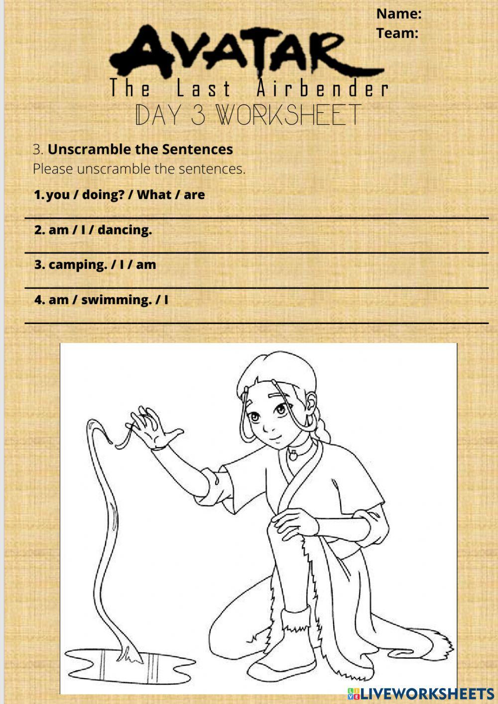 G5 ATLA DAY 3 Water Worksheet online exercise for | Live Worksheets