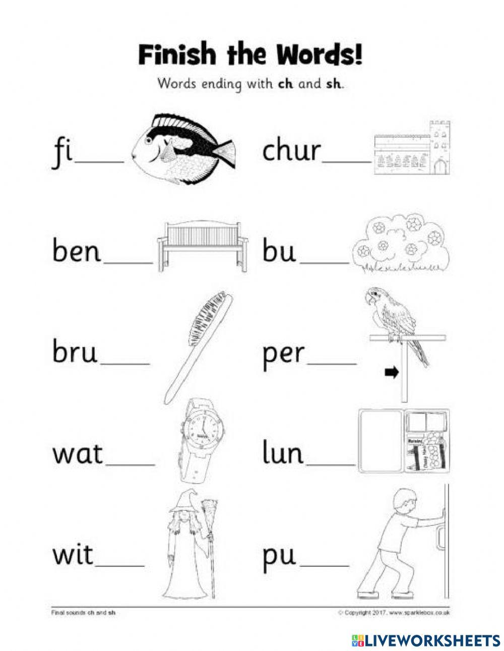 Reading Ch-Sh online exercise for | Live Worksheets