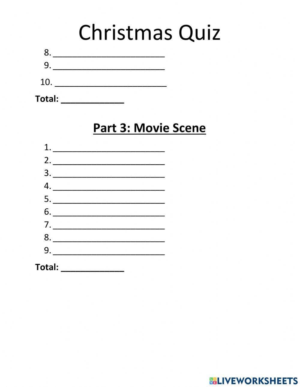 6800405 | Christmas Quiz Worksheet | Nico