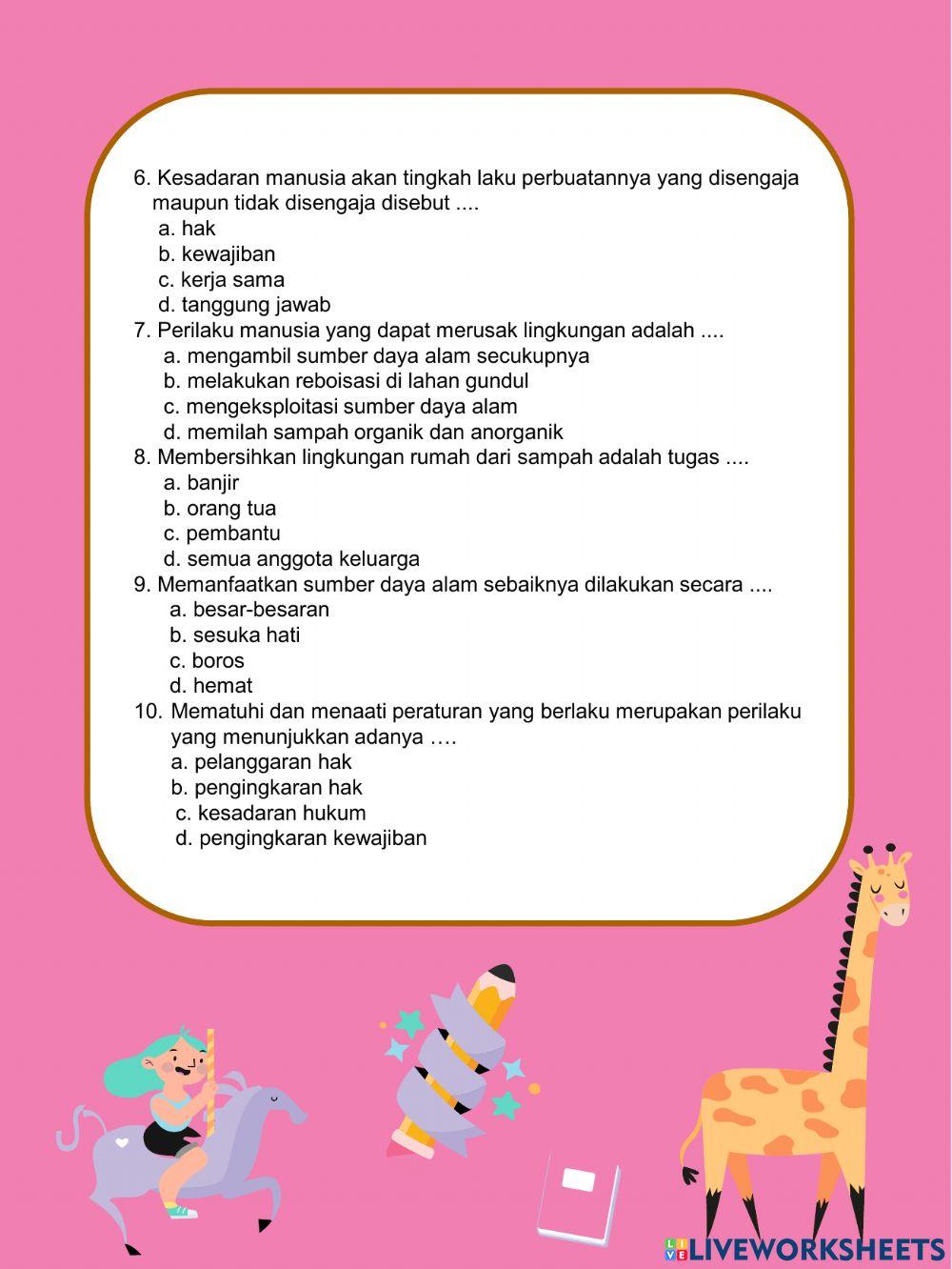 DEWI LESTARI (Tugas LKPD Digital Pembelajaran PKn SD) online exercise ...