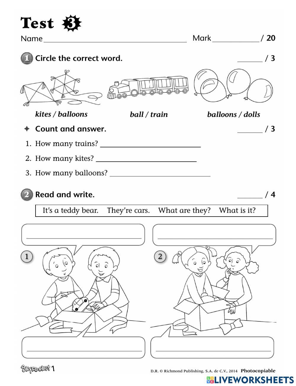 SKYROCKET 3 TEST UNIT 3 2635099 | Eurokids Idiomas | Live