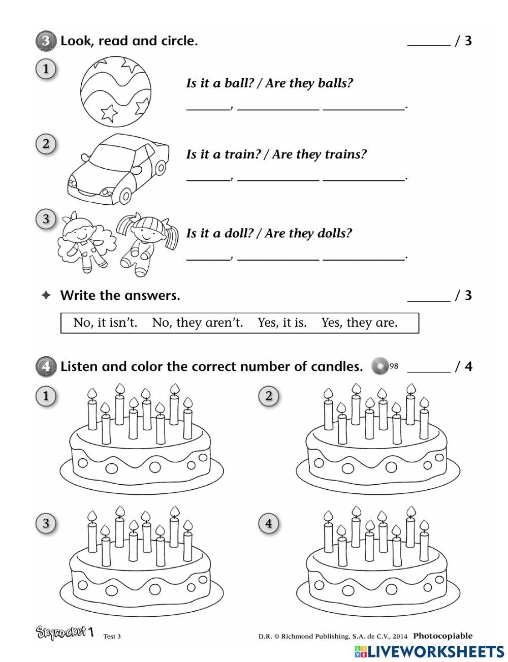 SKYROCKET 3 TEST UNIT 3 2635099 | Eurokids Idiomas | Live