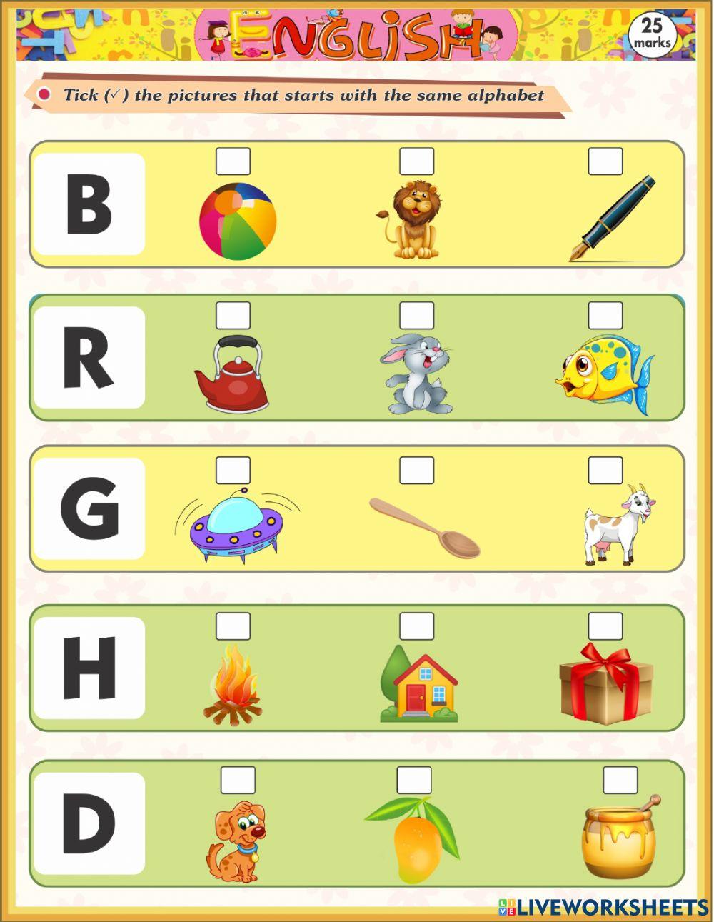 KG CLASS FINAL ROUND PAPER online exercise for | Live Worksheets