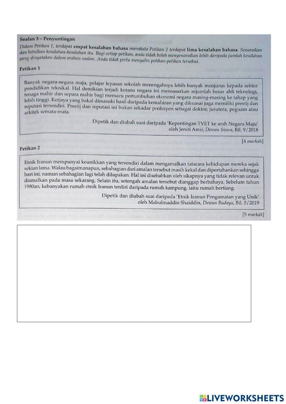 trial spm bm set I online exercise for | Live Worksheets