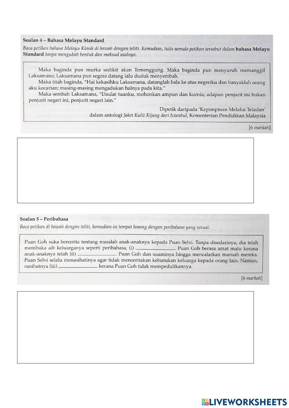 trial spm bm set I online exercise for | Live Worksheets