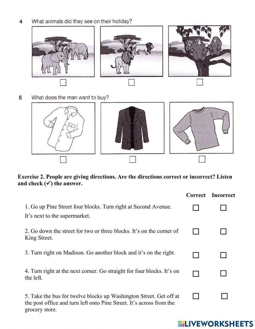 LISTENING A1 TEST | bhuongtuan | Live Worksheets