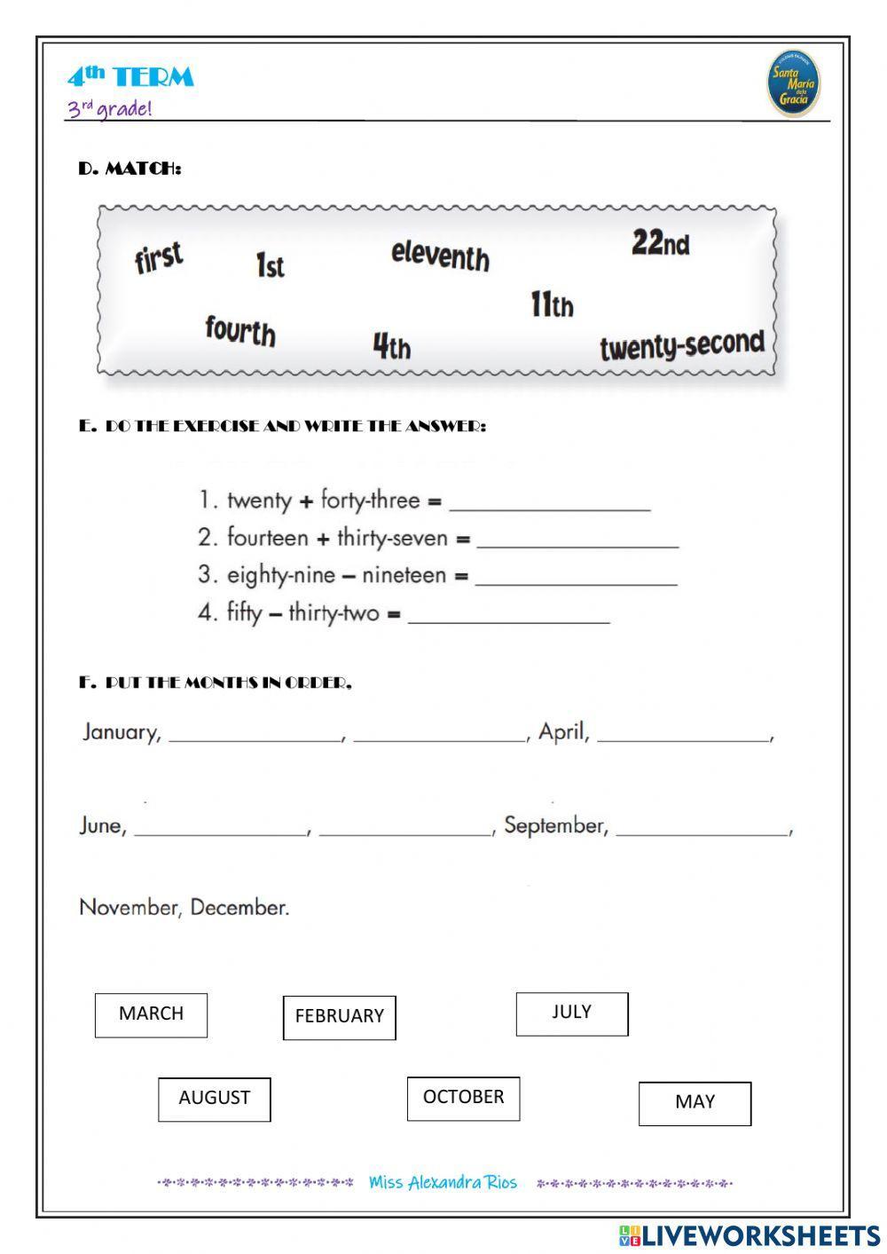 Final exam online exercise for 3RD GRADE | Live Worksheets