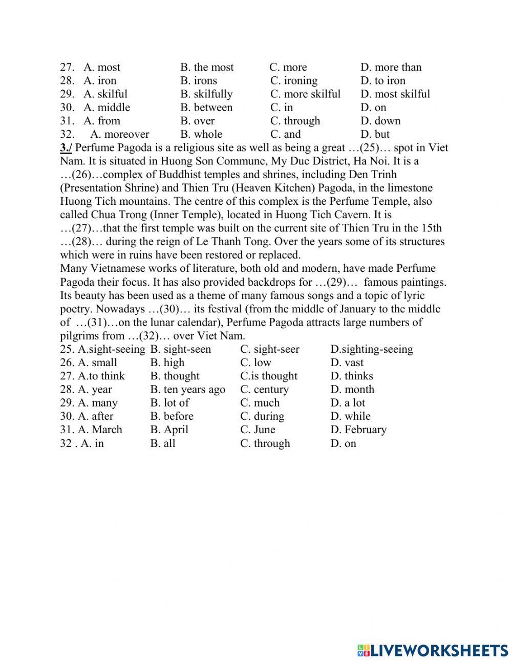 REVISION 4-THE FIRST TERM-GRADE 9 online exercise for | Live Worksheets