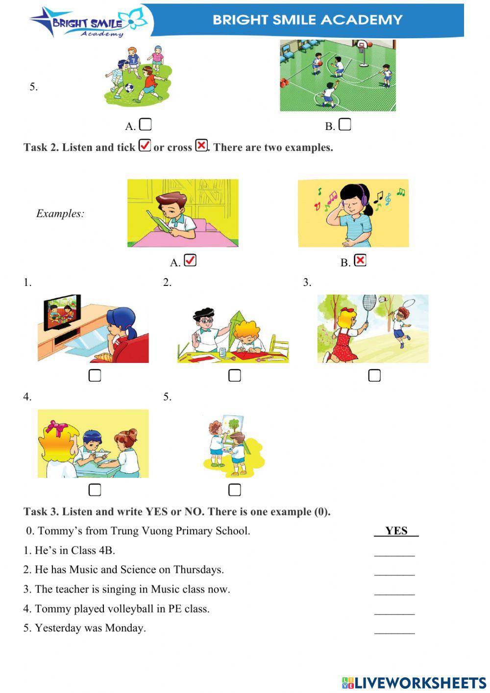 Grade 4 - HK1 - Test 1 online exercise for | Live Worksheets