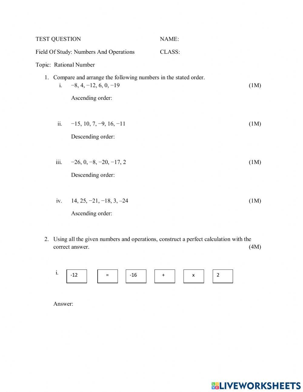 Rational Numbers Online Pdf Worksheet Live Worksheets rational-numbers-online-pdf-worksheet-live-worksheets