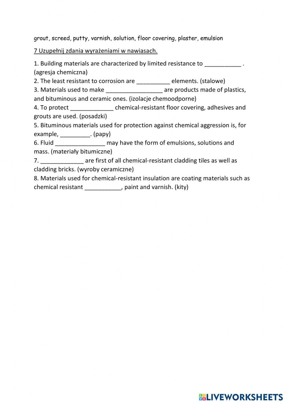 Construction 1 worksheet | Live Worksheets