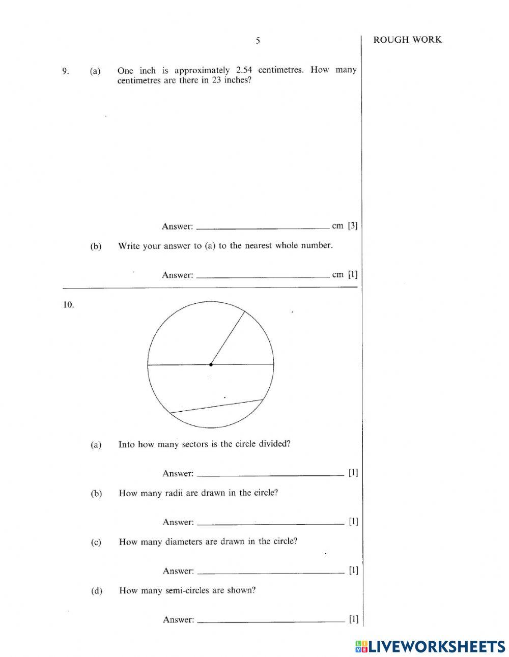 2004 BJC Math Paper 2 online exercise for | Live Worksheets