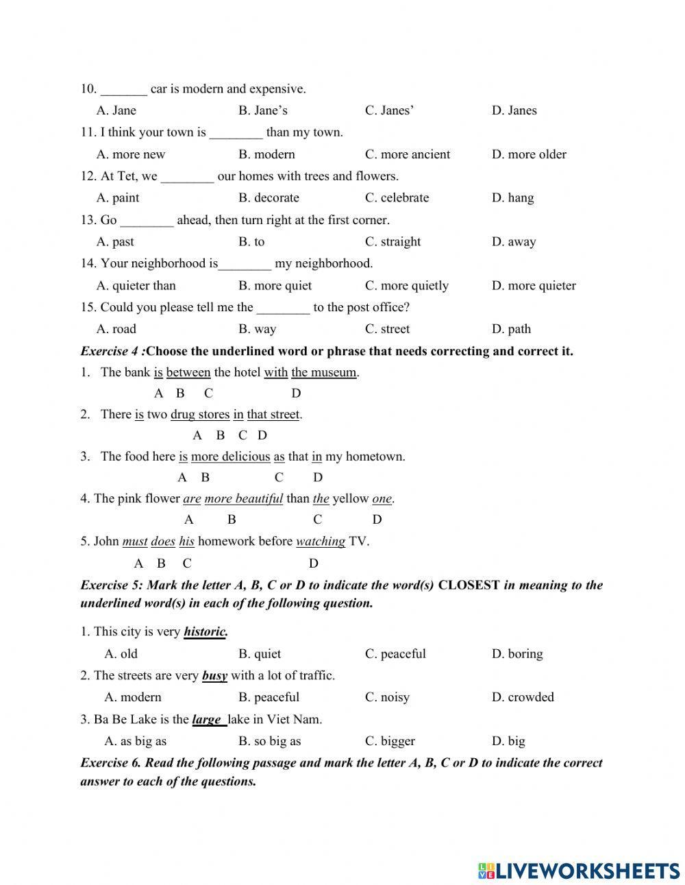 Revision (Grade… | Free Interactive Worksheets | 1739288