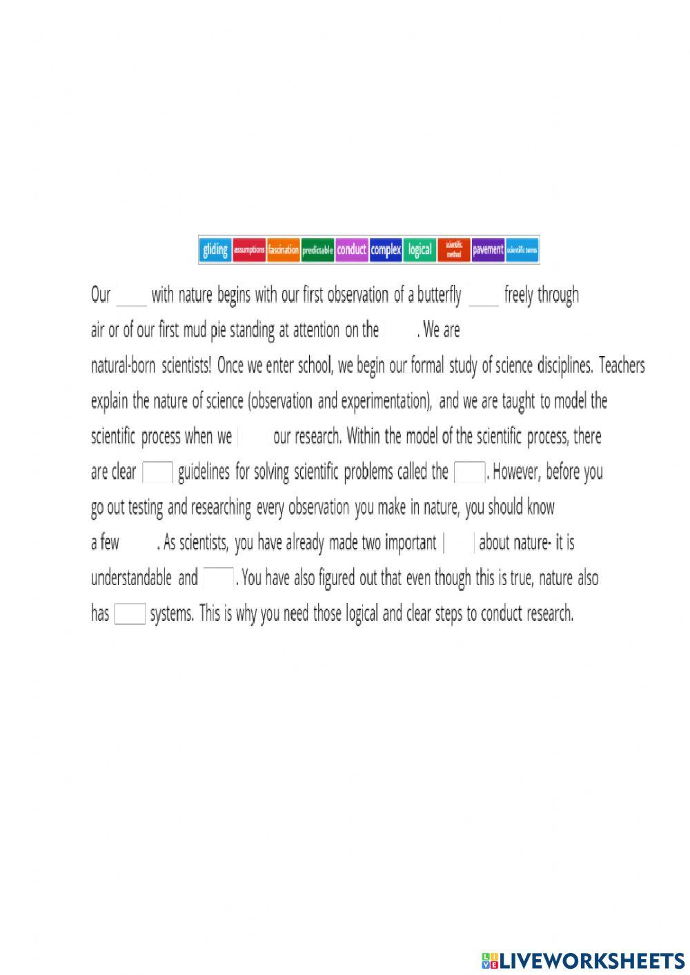 Special class theme 5 science reading online exercise for | Live Worksheets