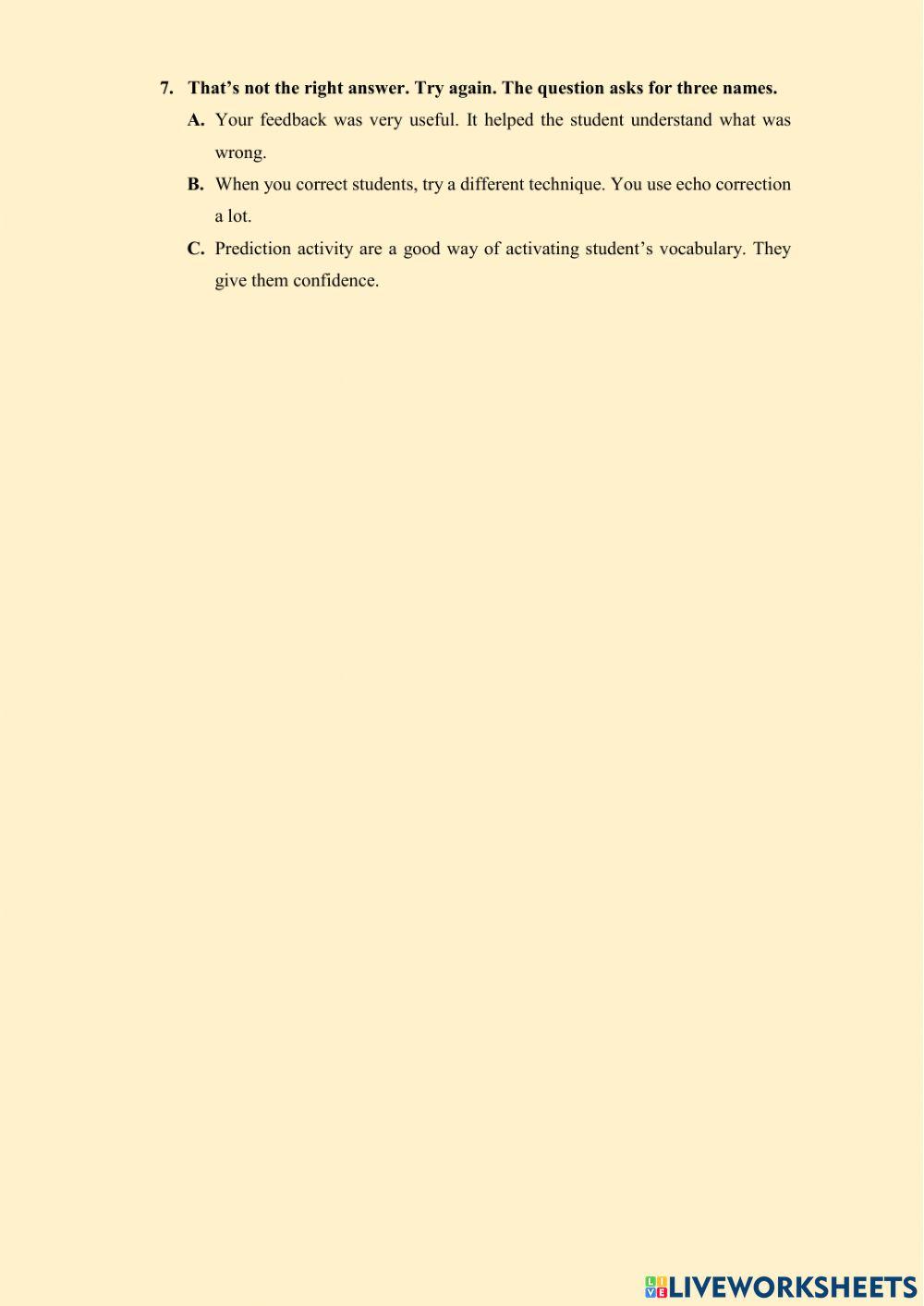 Teachers' and learners' language in the classroom worksheet | Live ...