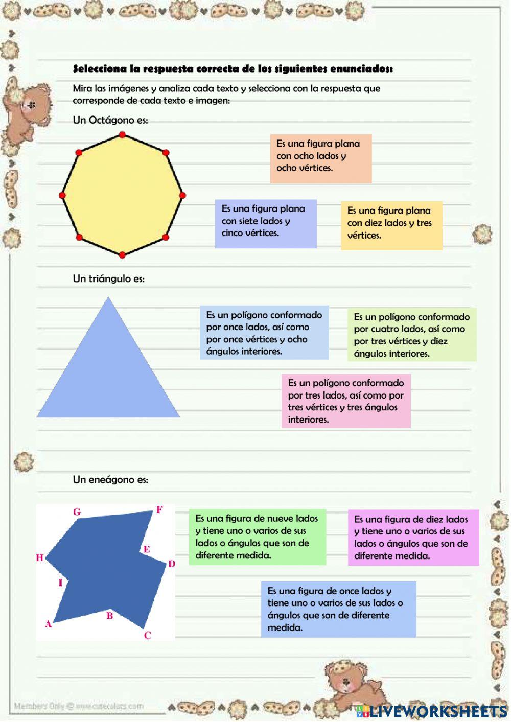 Clasificación de polígonos regulares e irregulares worksheet | Live ...
