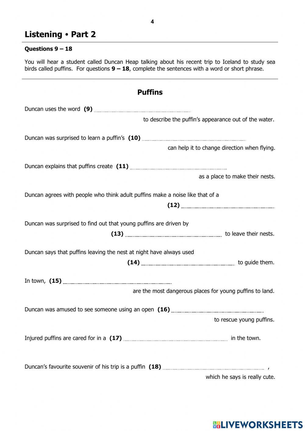 3511334 | LISTENING B2 FCE TEST | Anh Ngu USC