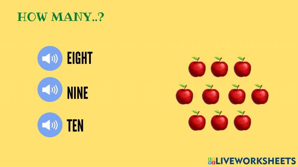 How many? online pdf worksheet | Live Worksheets