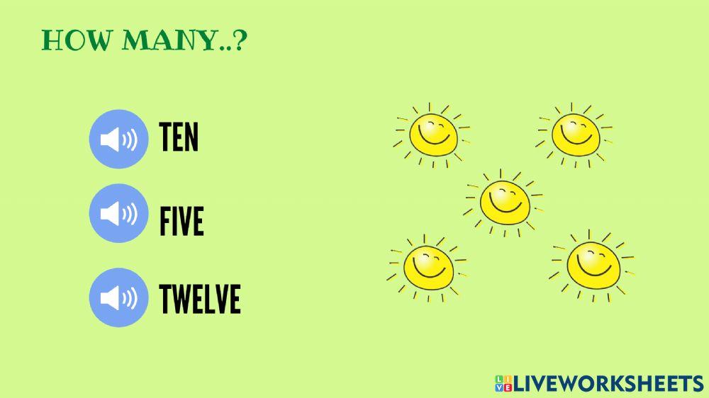 How many? online pdf worksheet | Live Worksheets