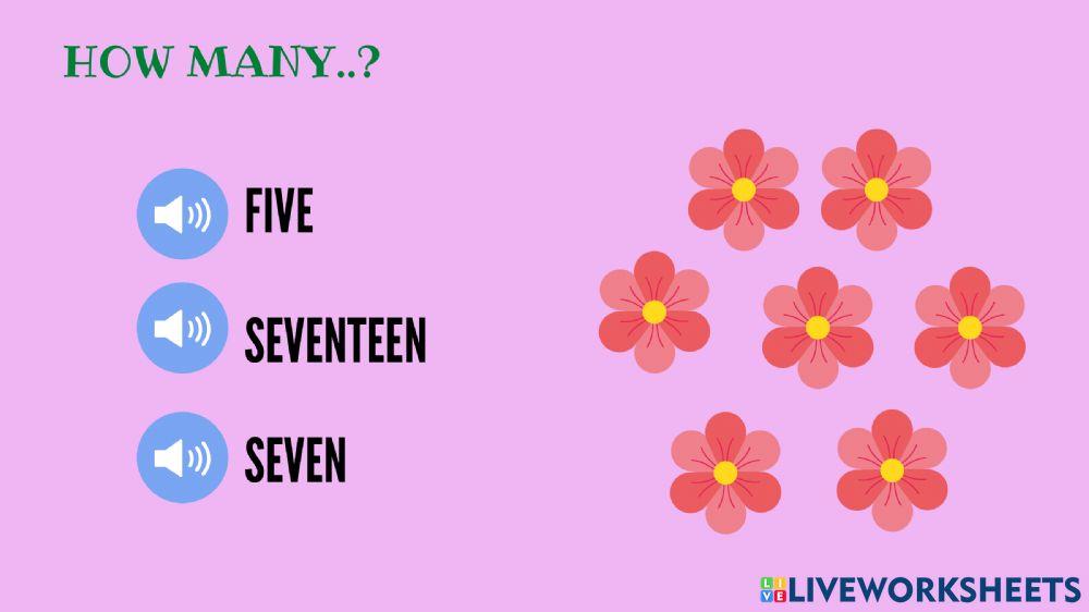 How many? online pdf worksheet | Live Worksheets