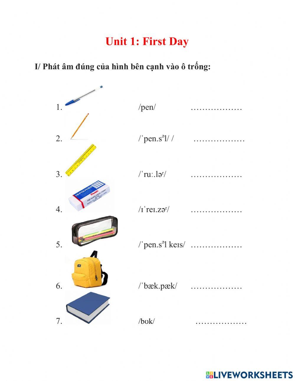 Up 1 - Unit 1 worksheet | Live Worksheets